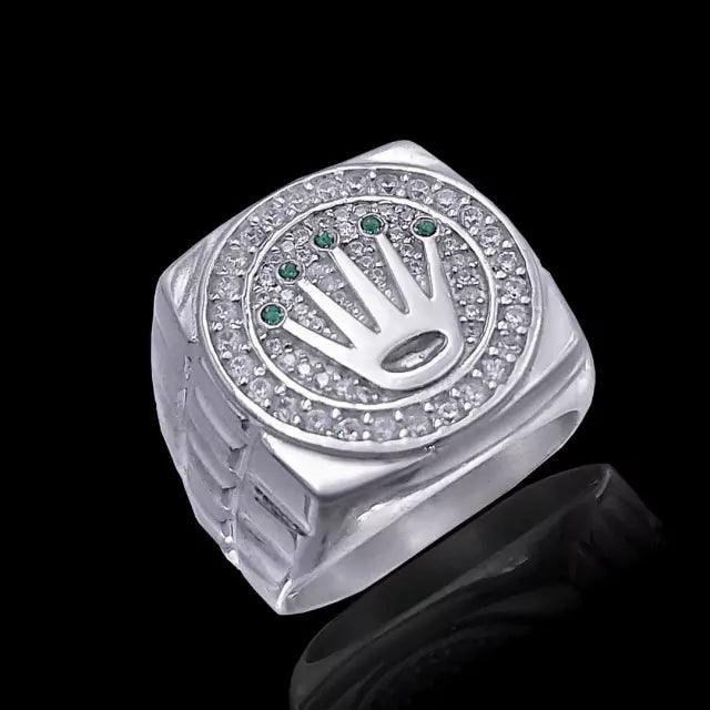 Anel Masculino de Prata 925 Rolex Submarine - Prata 950